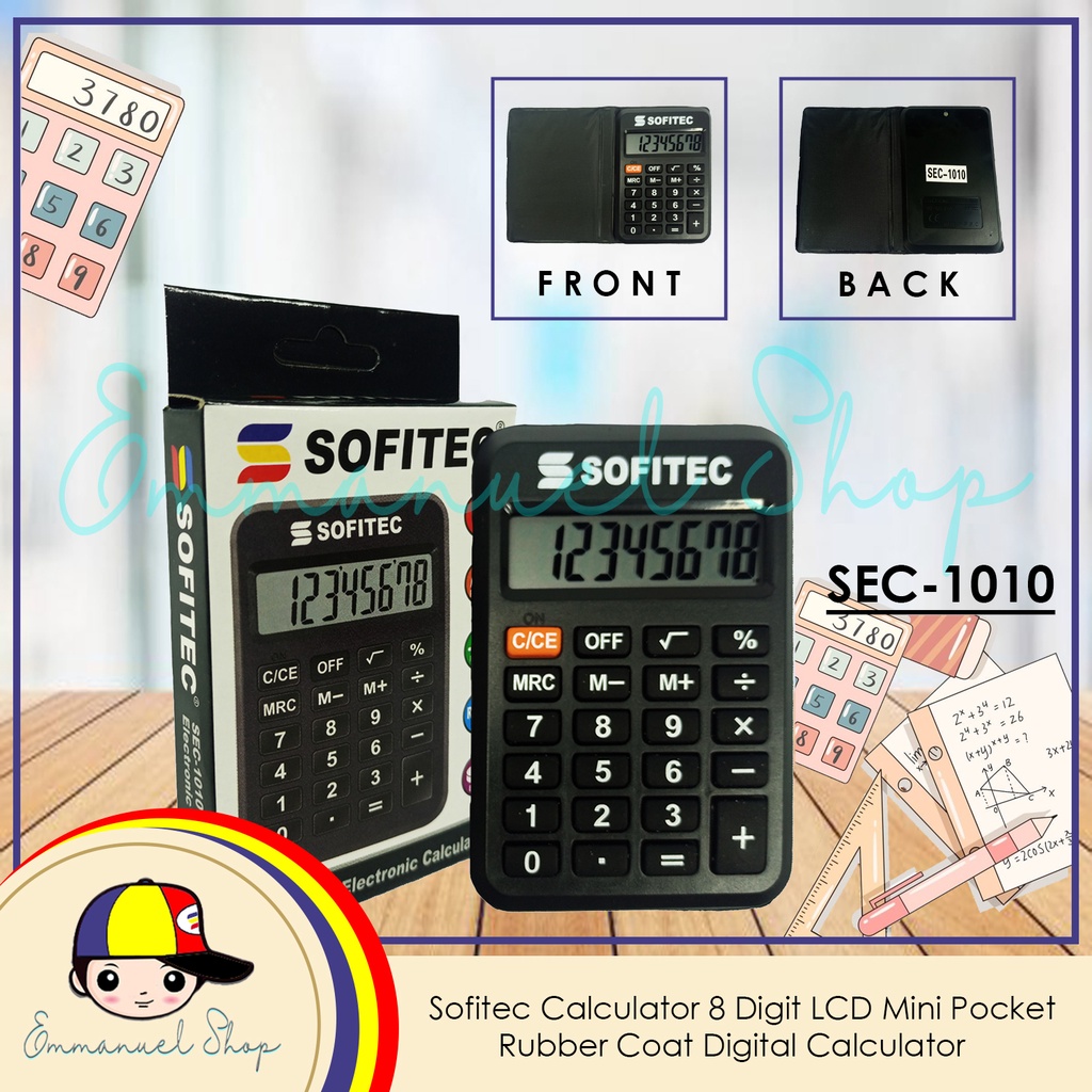 Electronic Mini Pocket Calculator Black Calculator w/ Cover8Digits ...
