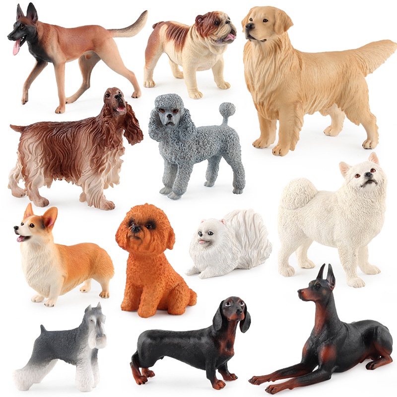 Children Toy Model Animal Figure Static Pet Dog Solid Large Golden ...