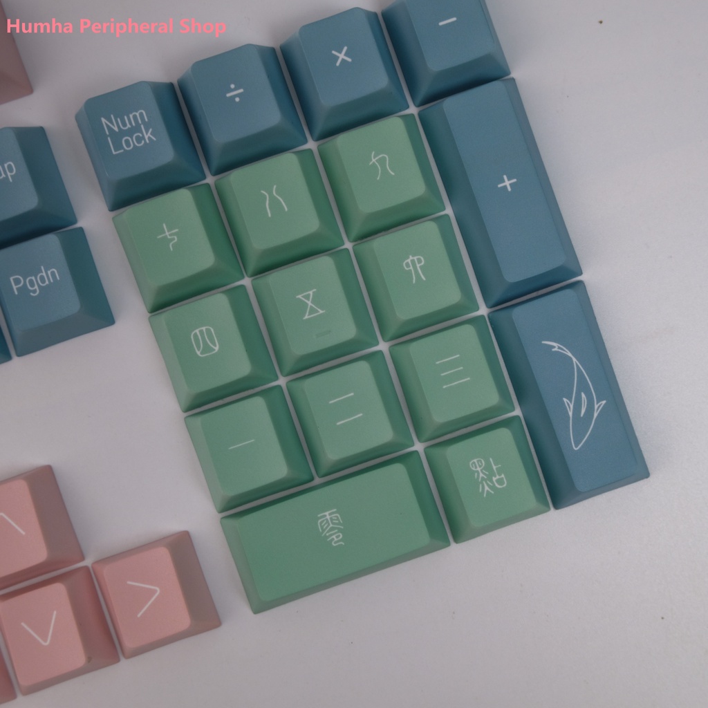 Humha Lotus keycap 140 keys PBT material Dye-Sublimation Cherry profile Mechanical Keyboard ...