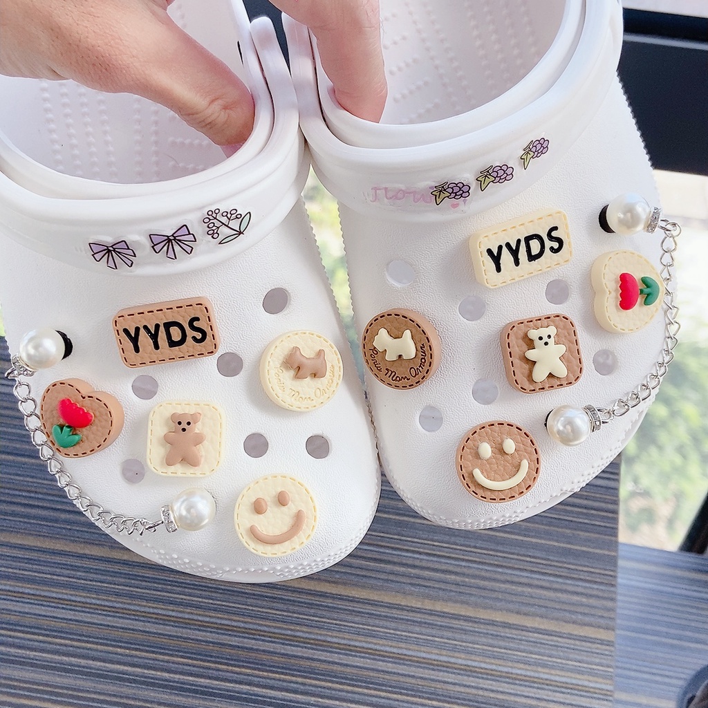 Coffee Smiling Face croc jibz Charm Button Shoes Charm-croc /jibz ...