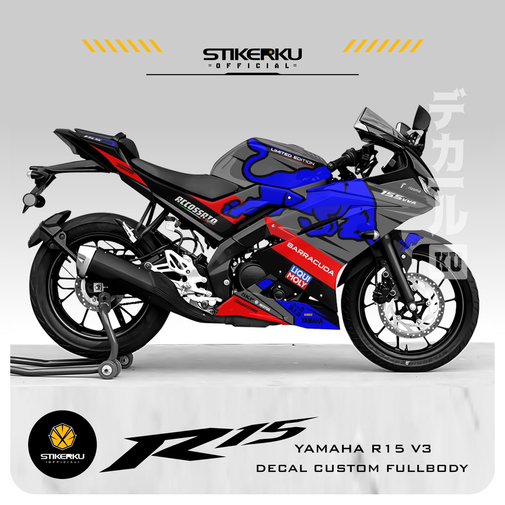 DECAL YAMAHA R15 V3 / STICKER / STRIPING / FULLBODY / STOCK DECALS ...