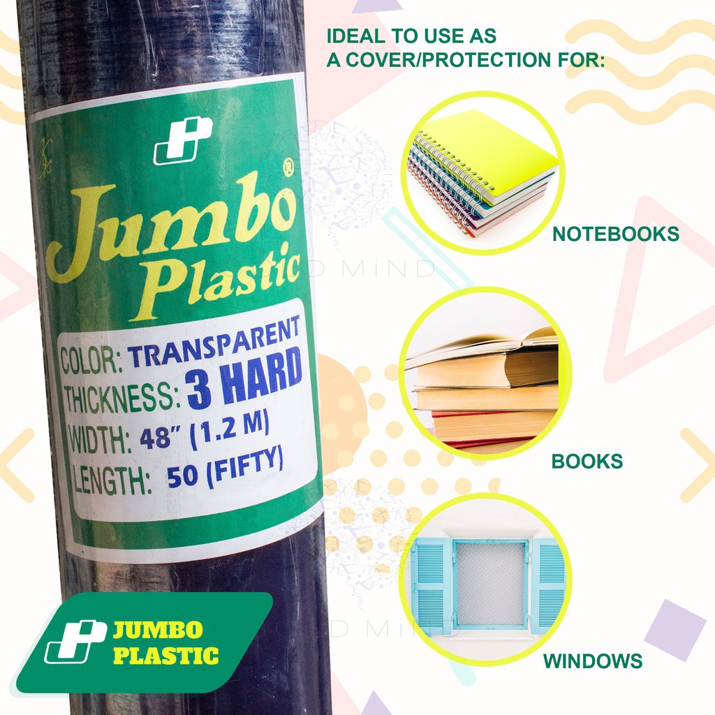 PVC Transparent clear plastic sheet cover book cover roll 50 meters 4.7 ...