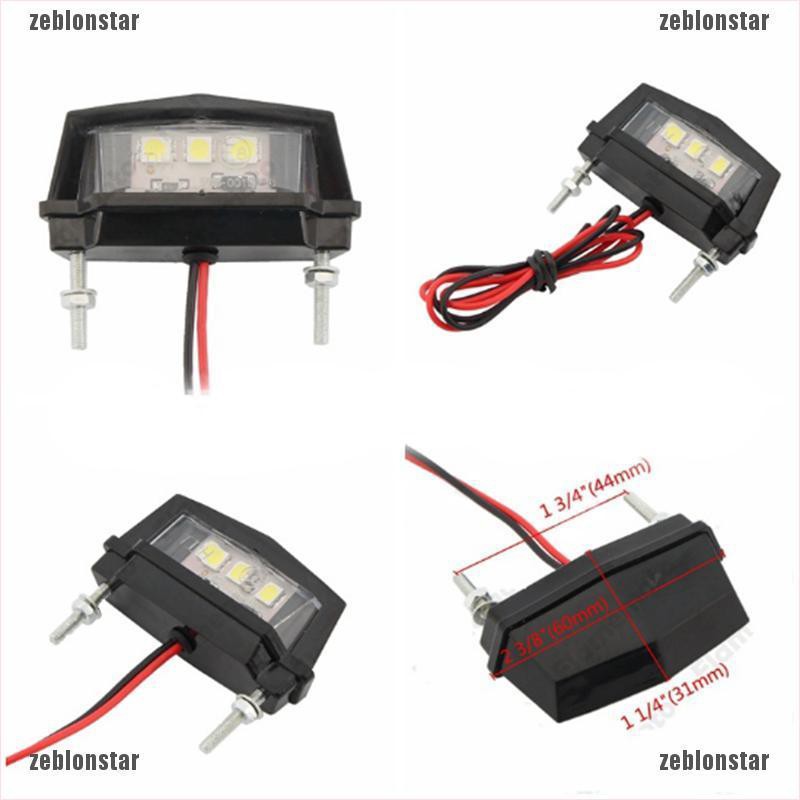 Zstar Motorcycle 3 LED Rear Tail License Plate Brake Number Plate Light ...