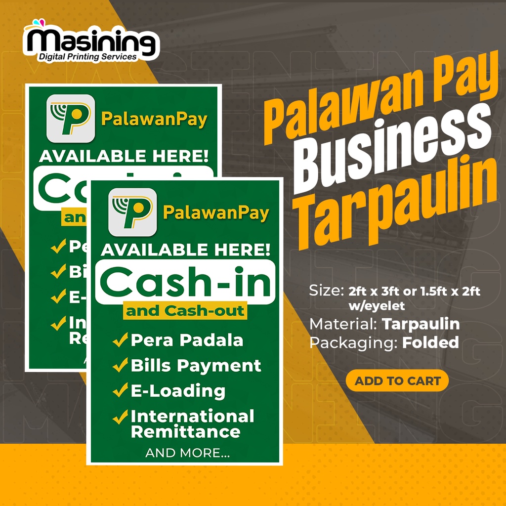 Business Tarpaulin - Palawan Pay 3ft x 2ft / 1.5ft x 2ft | Shopee ...