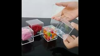 Transparent Acrylic Boxes Cover Plastic Organizer Small Gift Square ...