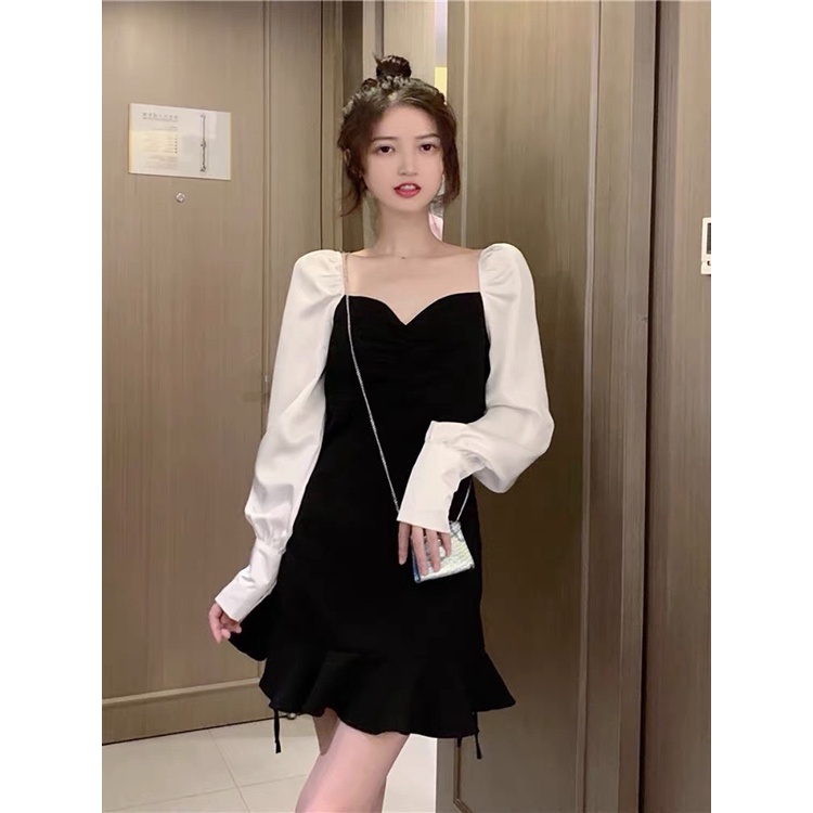 Long-sleeved fishtail short skirt by Phoebevietnam | Shopee Philippines