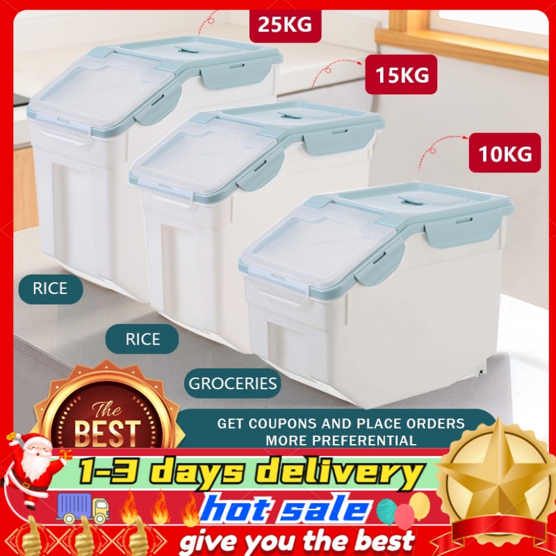 Rice storage container rice dispenser 25kg storage Rice Dispenser with ...