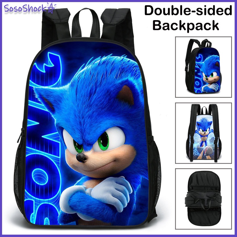 Sonic Anime 3D Printed Backpack Double-sided School Bag Boys Girls ...