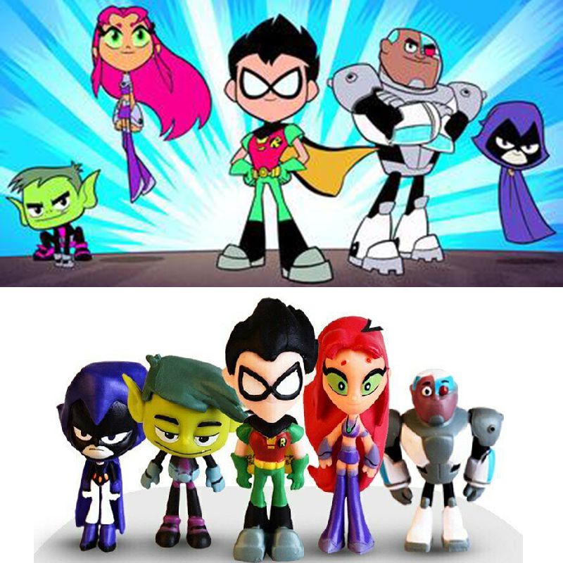 Teen Titans Charming Go Collectible Set Featuring Robin Raven Beast ...