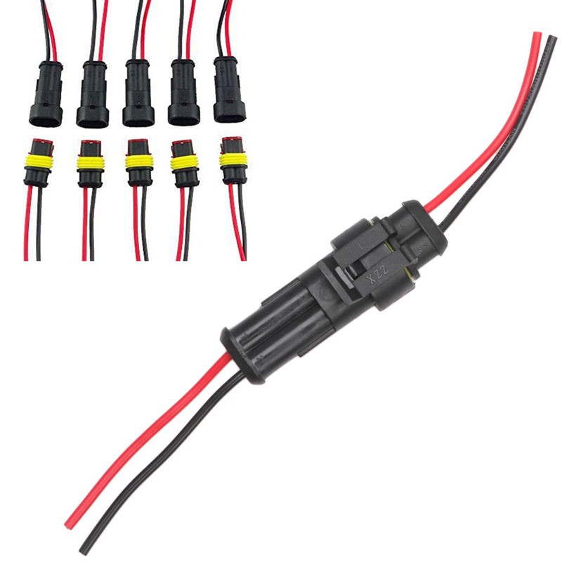 5 X 2 Pin Way Car Auto Waterproof Electrical Connector Plug Socket Wire ...