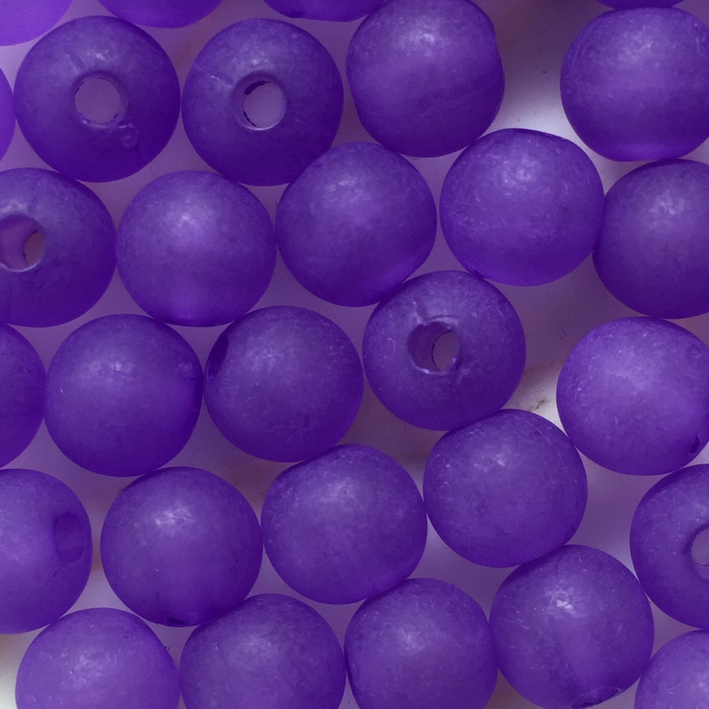 8mm / 50 pcs Smooth Round Frosted Acrylic Charm DIY Beads ( VIOLET ...