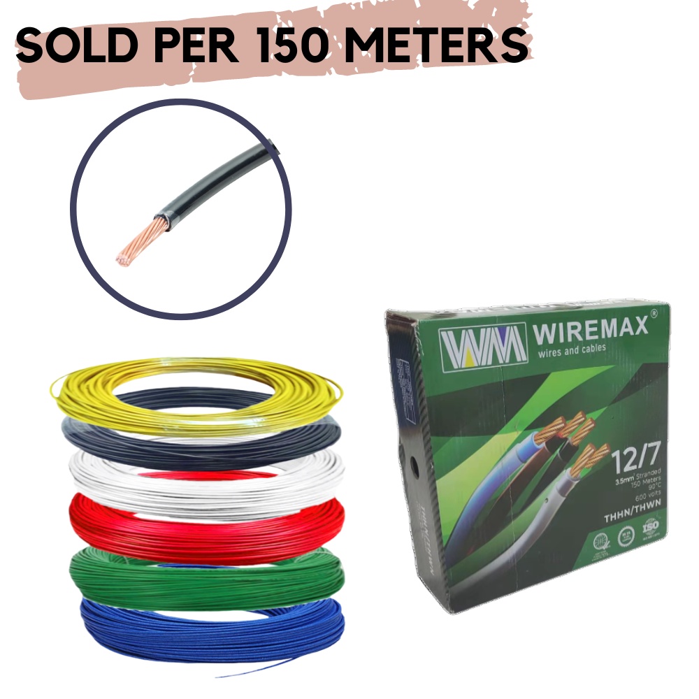 WIREMAX THHN/THWN STRANDED WIRE GAUGE 12/7 (3.5mm) 150 METERS PER BOX 100% PURE COPPER | Shopee ...