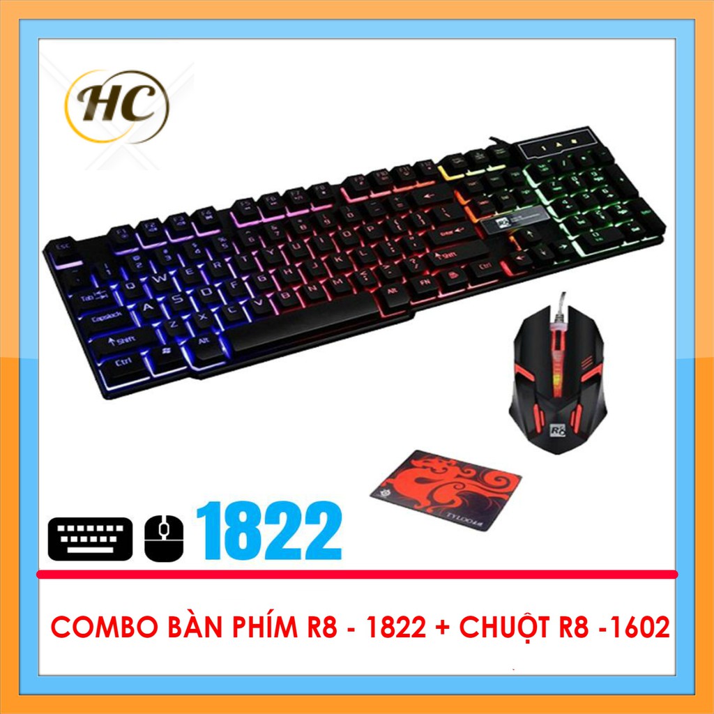 Combo FAKE MECHANICAL KEYBOARD + MOUSE R8-1822 | Shopee Philippines