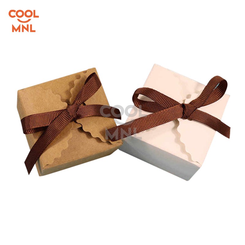 SSC7 Kraft Paper Gift Box with ribbon for giveaways party and gifts ...