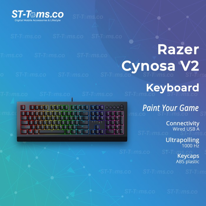 Razer Cynosa V2 Chroma RGB Membrane Gaming Keyboard US Layout qx4S ...