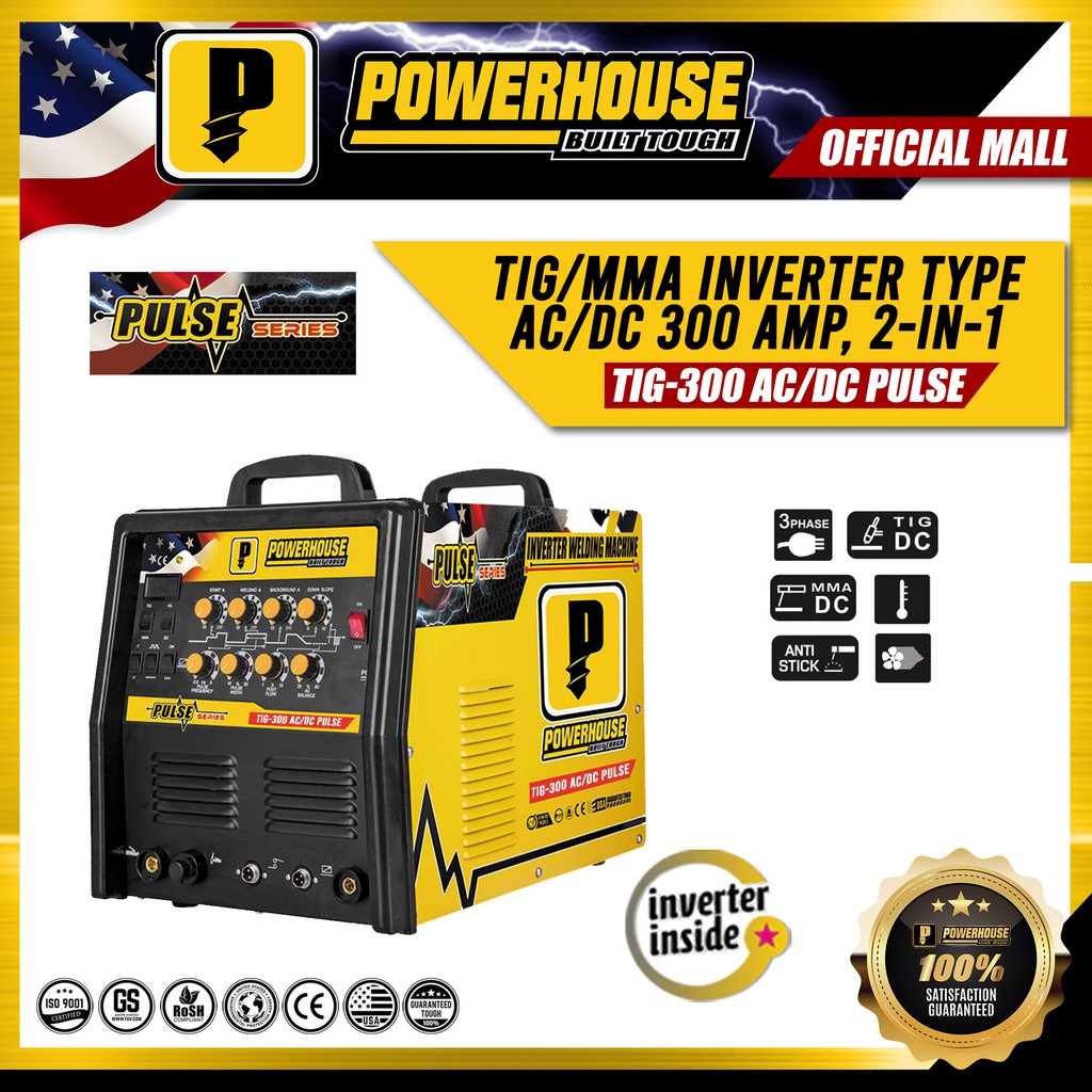 Powerhouse AC-DC TIG / MMA 2IN1 250A / 300A PULSE SERIES Inverter Heavy ...