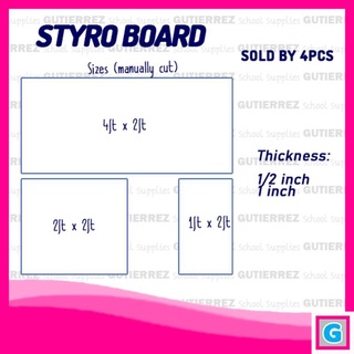 1ft x 2ft StyroFoam Styro Board - [1/2 inch Thick] | Shopee Philippines