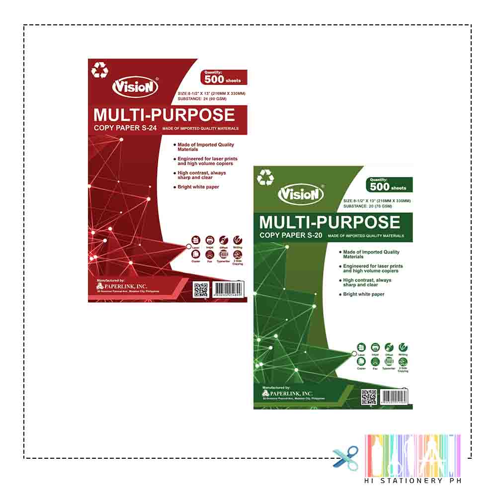 VISION Multi-purpose Copy Paper / A4 / Short / Legal / Sub 20 / Sub 24 ...