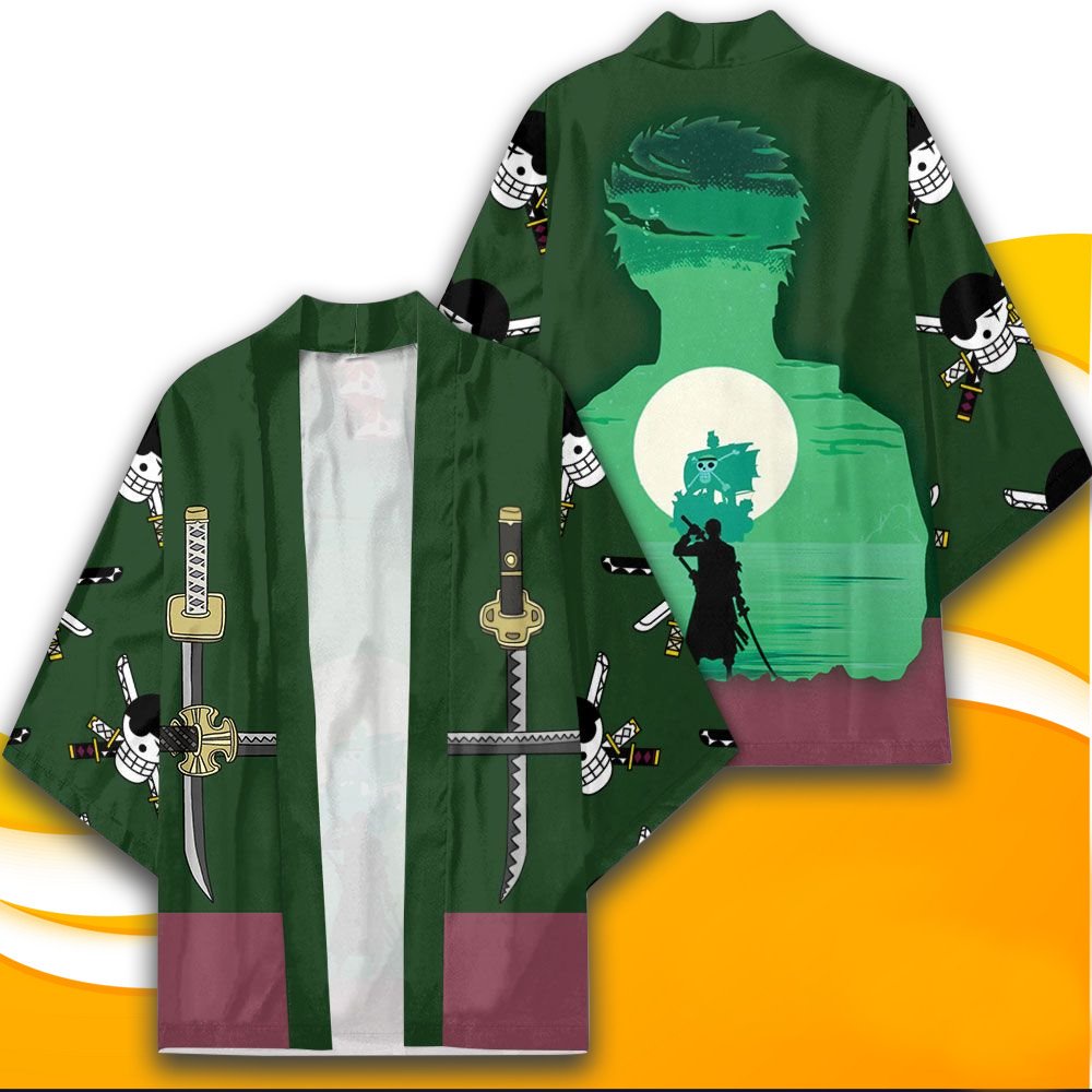 Anime ONE PIECE Cosplay Roronoa Zoro Costumes Kimono Women Men Cloak ...