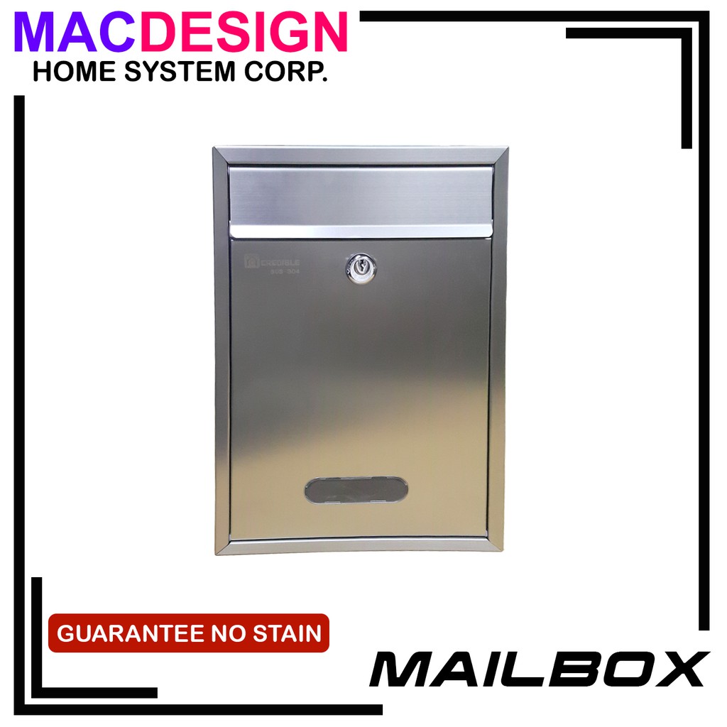 CREDIBLE MAILBOX MAILS, STAINLESS STEEL WITH LOCK GUARANTEE NO STAIN ...