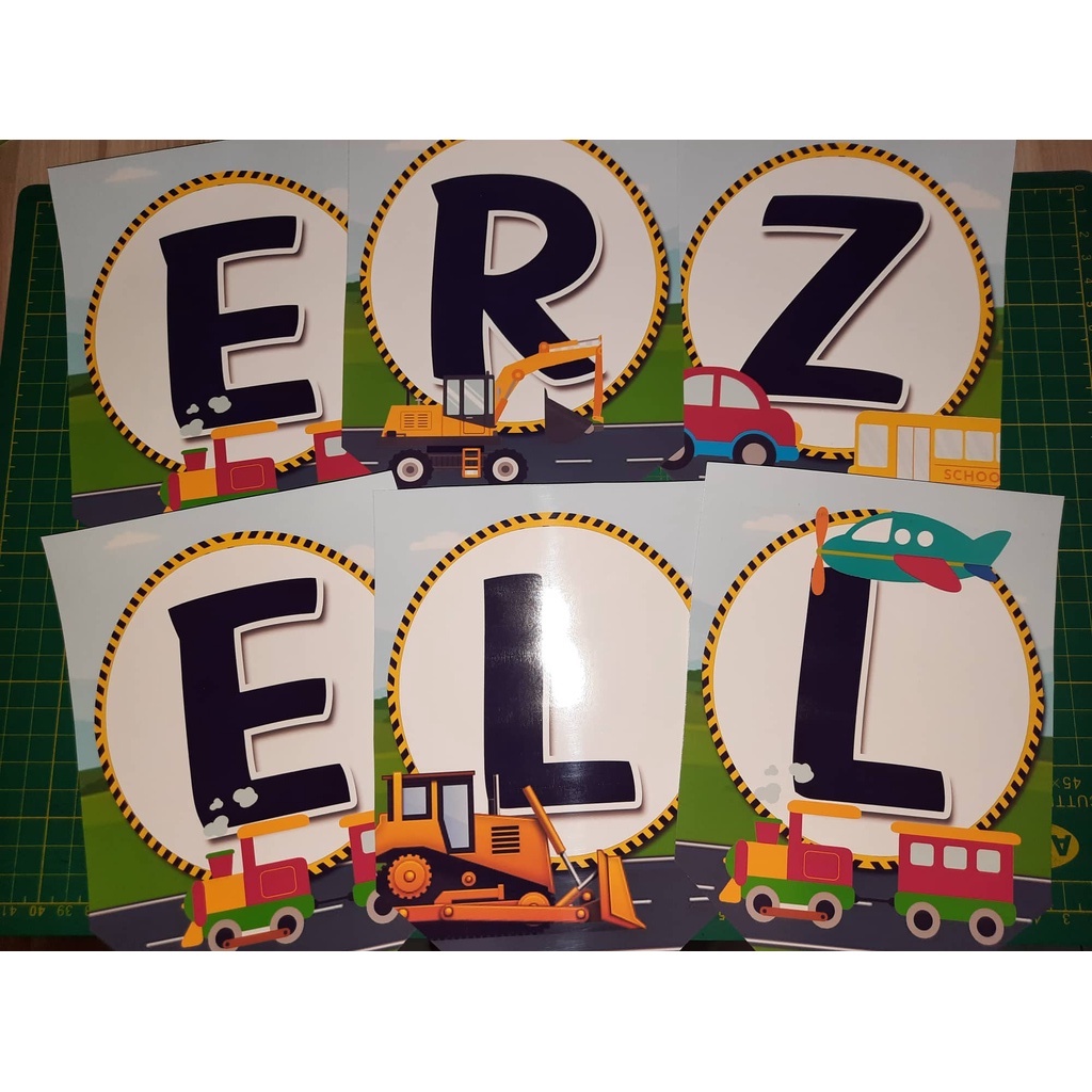 PERSONALIZE BANNERS TRANSPORTATION , Party, Name Banner, Happy Birthday ...