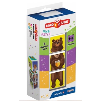 3 CUBES SET GEO MAG Magic Cubes Mix & Match Animals Magicubes Magnetic ...