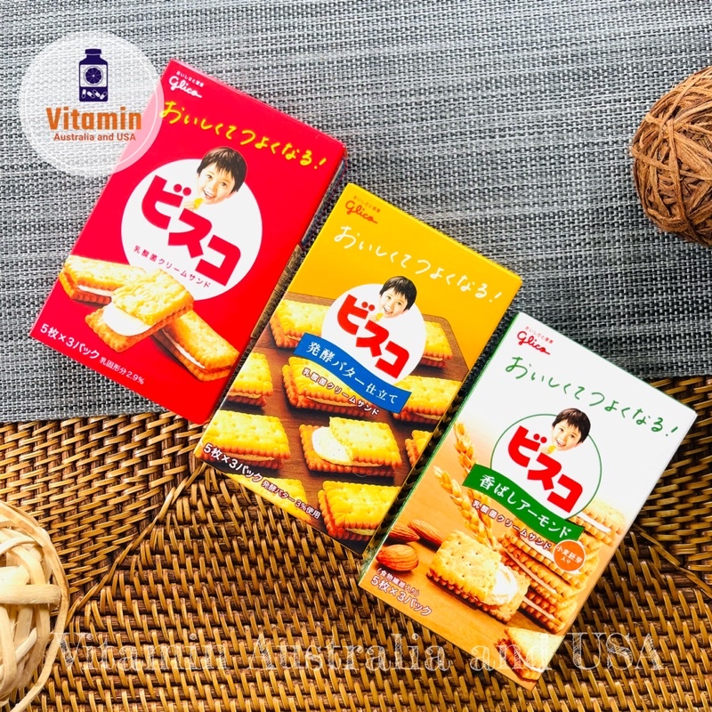 Glico Bisco Cream Biscuits Stuffed With Japanese Snacks 60 g. | Shopee ...