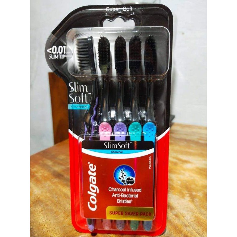 Colgate Slim Soft Charcoal Toothbrush 5 pcs | Shopee Philippines