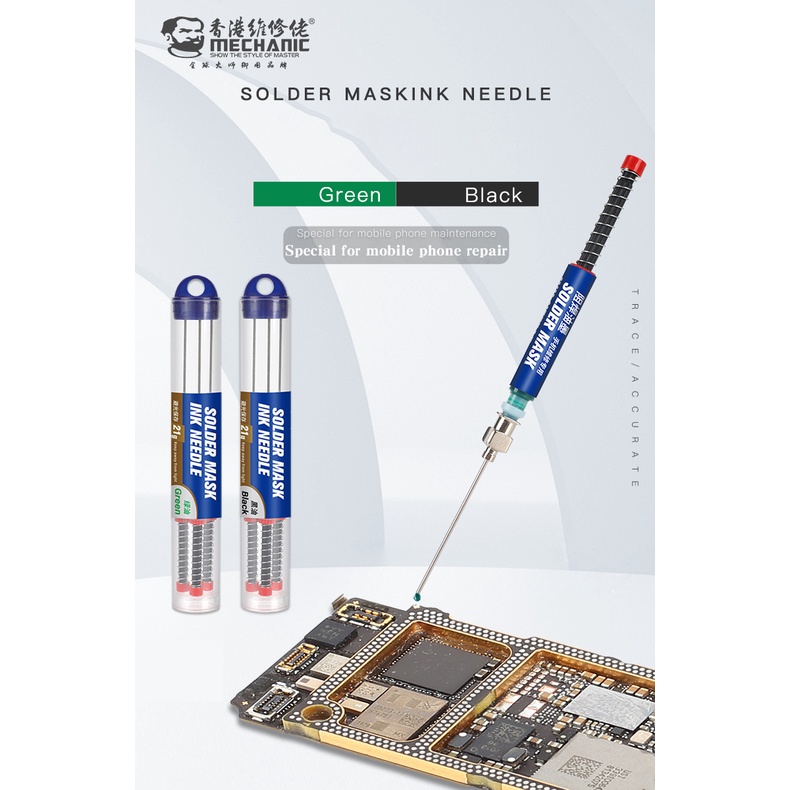 MECHANIC UV Light Curing Ink Green Black Oil Solder Mask Ink Needle for ...