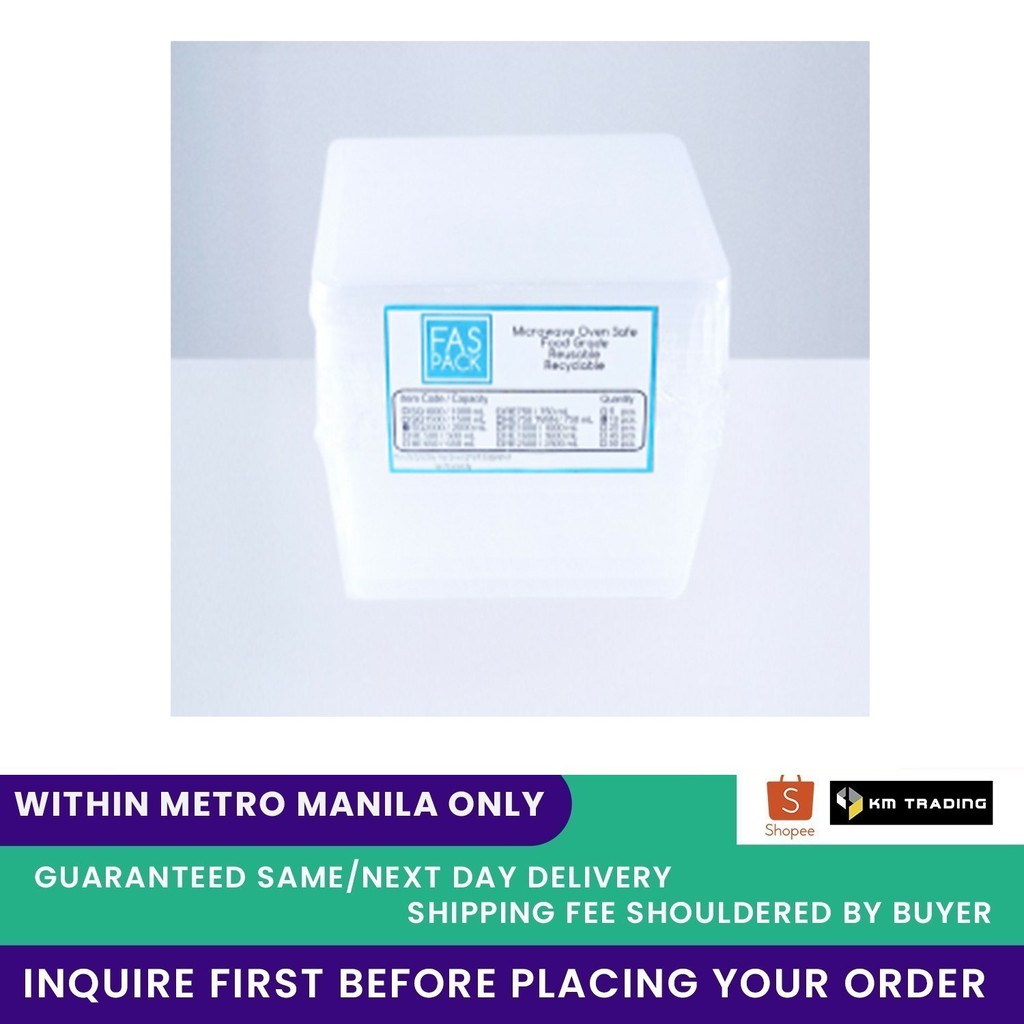 Fas Pack Microwaveable Container SQ-2000ML 5 pcs/pack microwavable ...