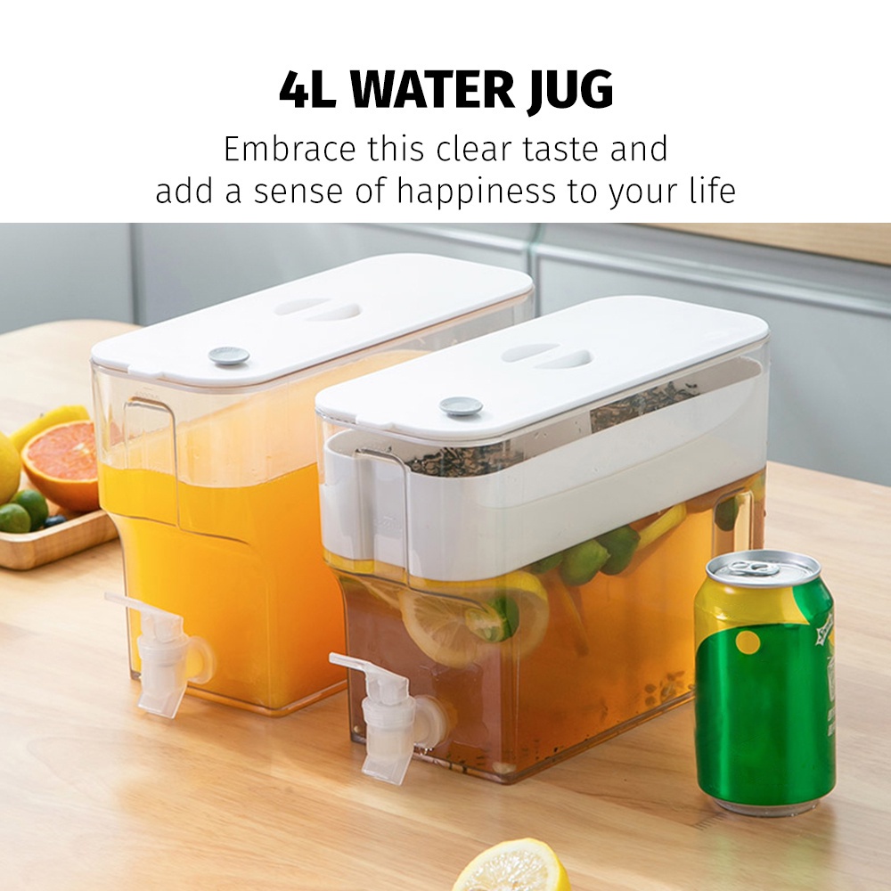 4L PET Filtered Drinking Water Jug Dispenser Beverage Storage ...