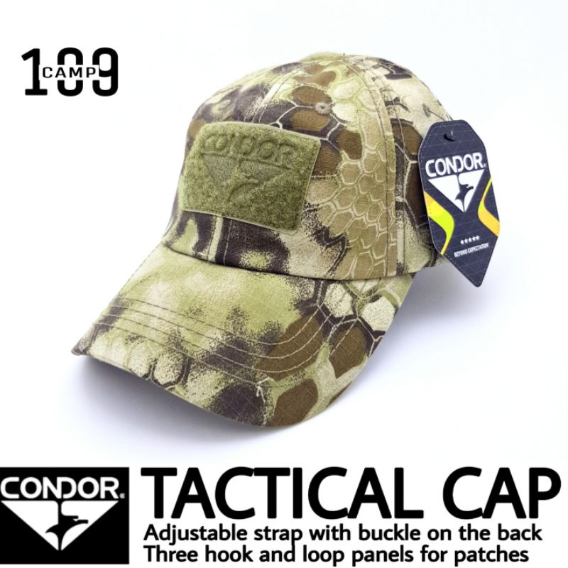 Authentic CONDOR Tactical Cap Size Adjustable 3-Point Hook Tabs Made Of Comfortable Nylon Fabric ...