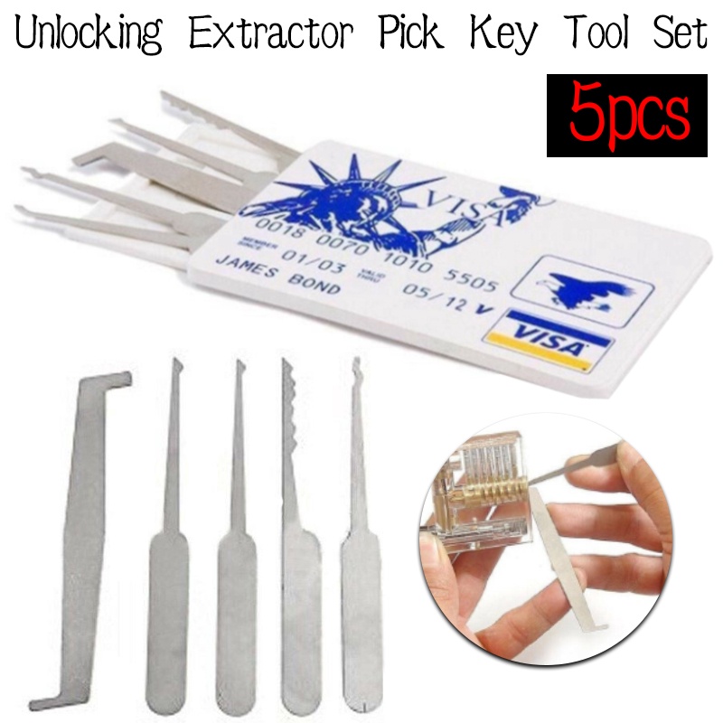 New5pcs Padlock Practice No Lock Unlocking Extractor Pick Key Tool Set ...
