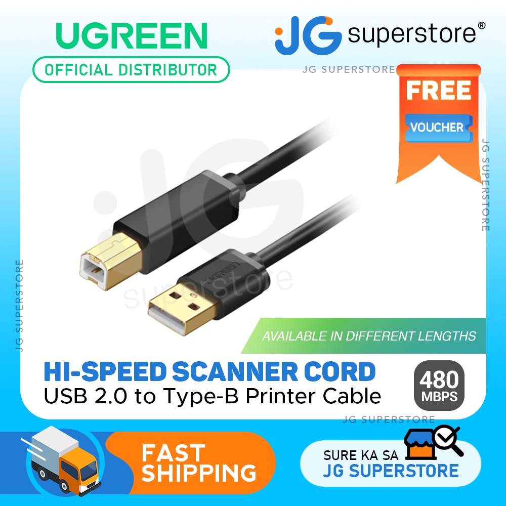 UGREEN USB 2.0 A to Type-B High Speed Printer Cable Scanner Cord ...