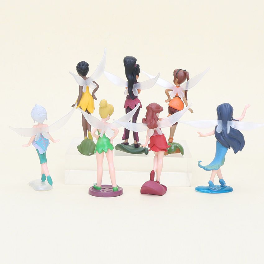 Pcs 7 Vibrant Tinkerbell Fairy Action Figures For Children In Colors ...