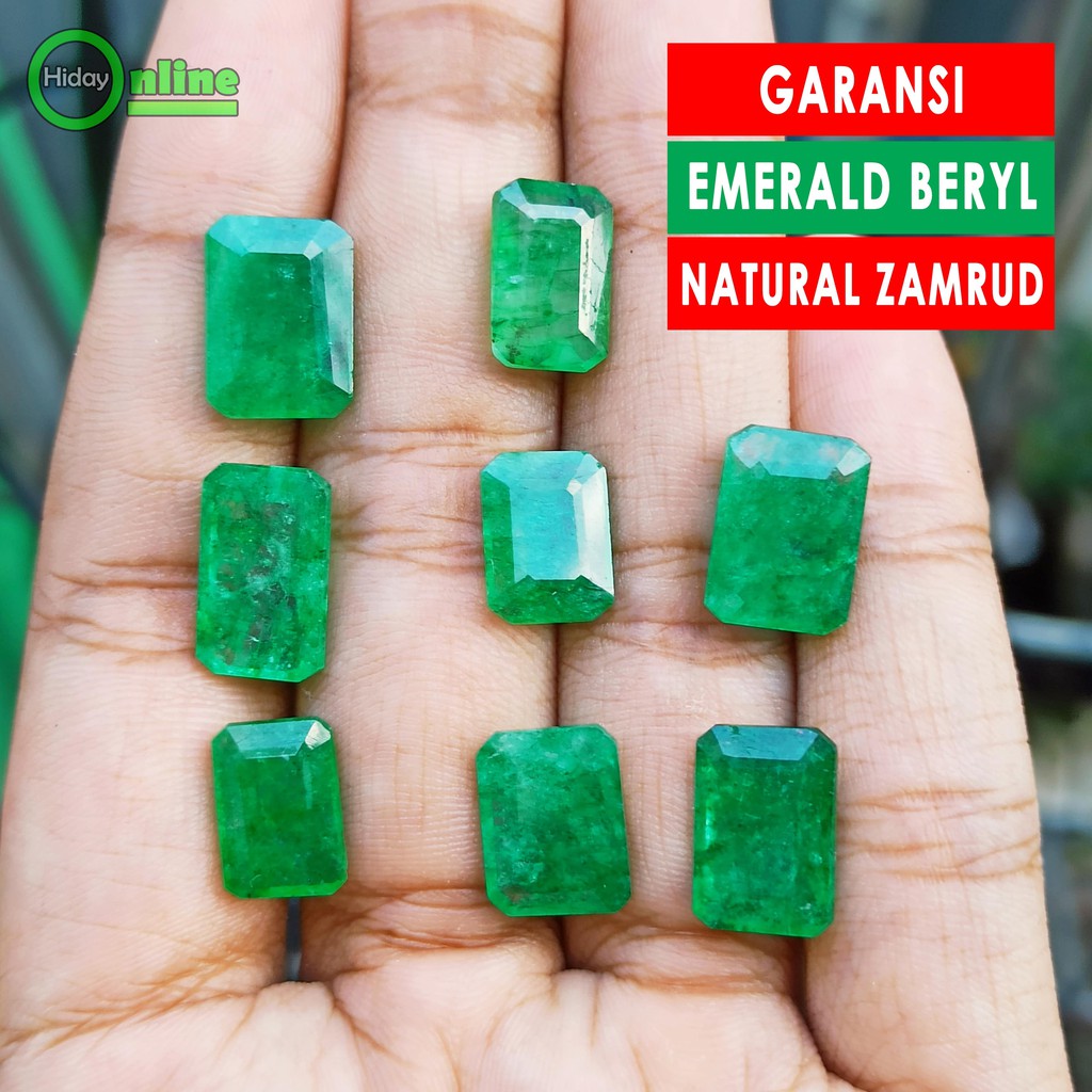 NATURAL EMERALD ZAMRUD WITH COLOMBIA ETHIOPIA BRAZIL OCTAGON CUT / BOX ...