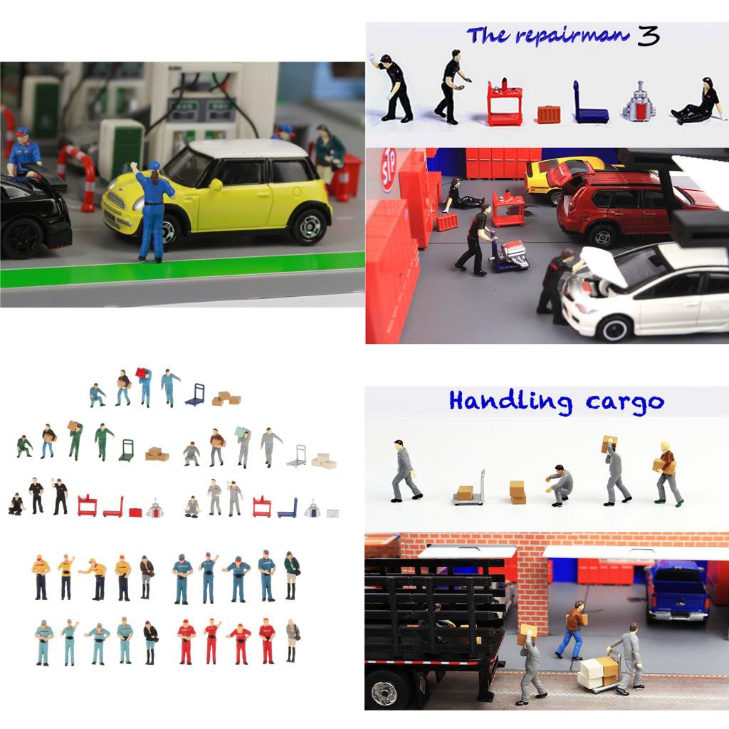 1:64 Scenes Tiny Figures Gas Station Character Toys Scenery | Shopee ...