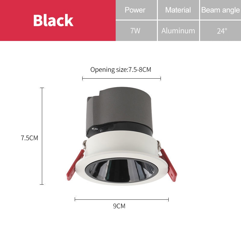 Trazos High Cri Deep Anti-Glare Led Cob Downlight Narrow Embedded Ultra ...