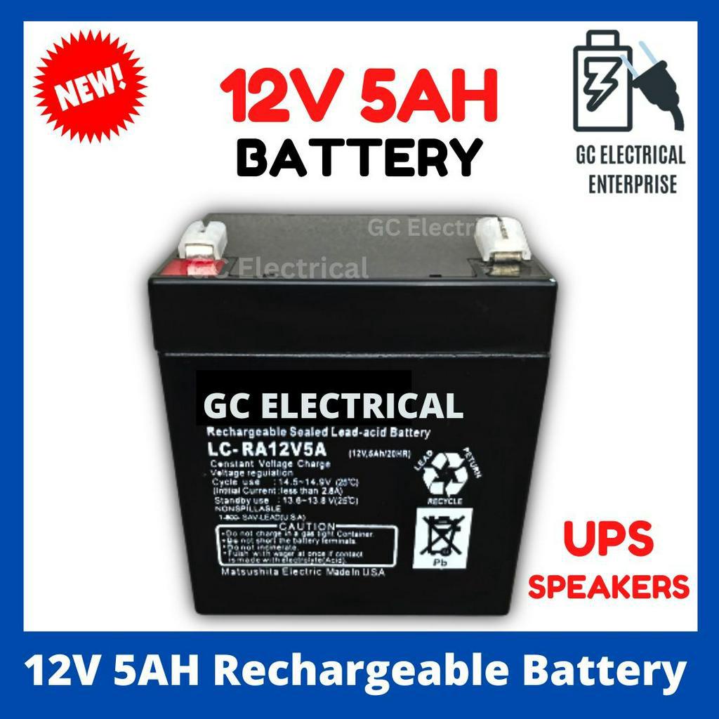 12V 5Ah 20hr Battery 12 Volts 5 Ampere UPS replaces 12V 5Ah 4.5AH 12V 4Ah 4A Battery | Shopee ...