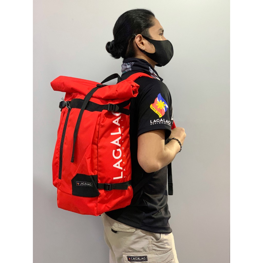 LAGALAG ROLL TOP BACKPACK - RED | Shopee Philippines
