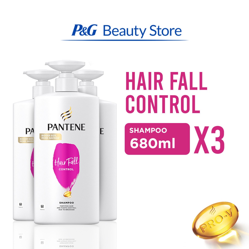 Pantene Pro-V Shampoo Hair Fall Control Hair Care 680ml Trio | Shopee ...