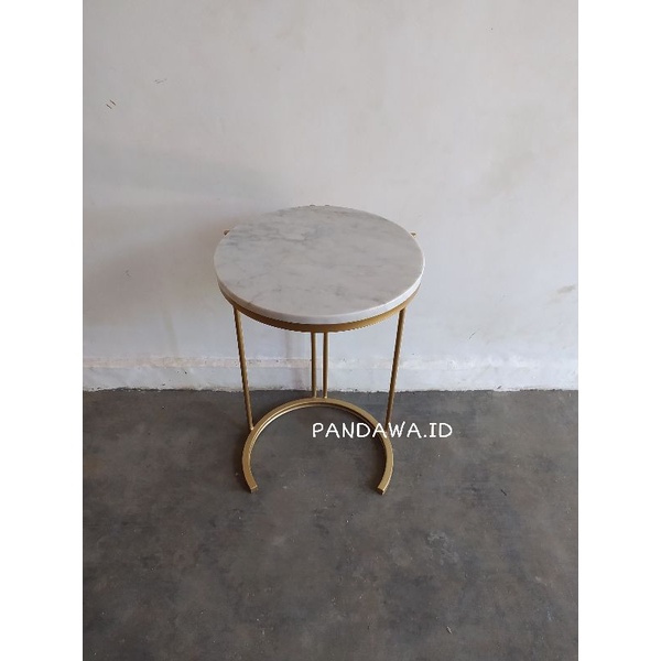 Industrial Marble Table - Carrara Marble Side Table Top - Marble Side ...