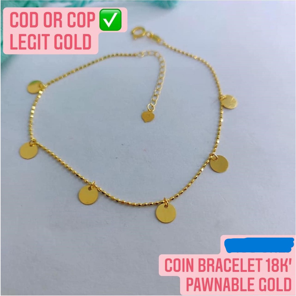 18k saudi gold bracelet pawnable (VVSPL coin bracelet adjustable ...
