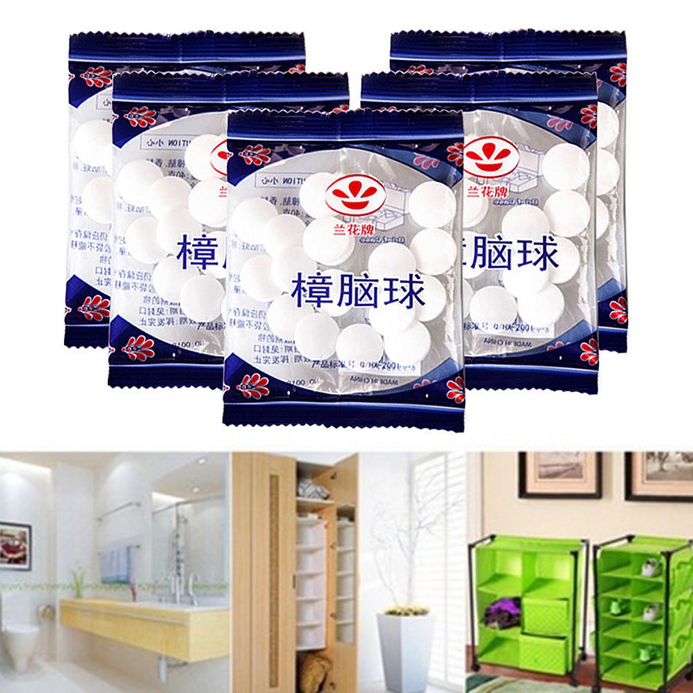 p49 20Pcs/Bag Natural Mothballs Anti-mold Moth Repellent Camphor Ball ...