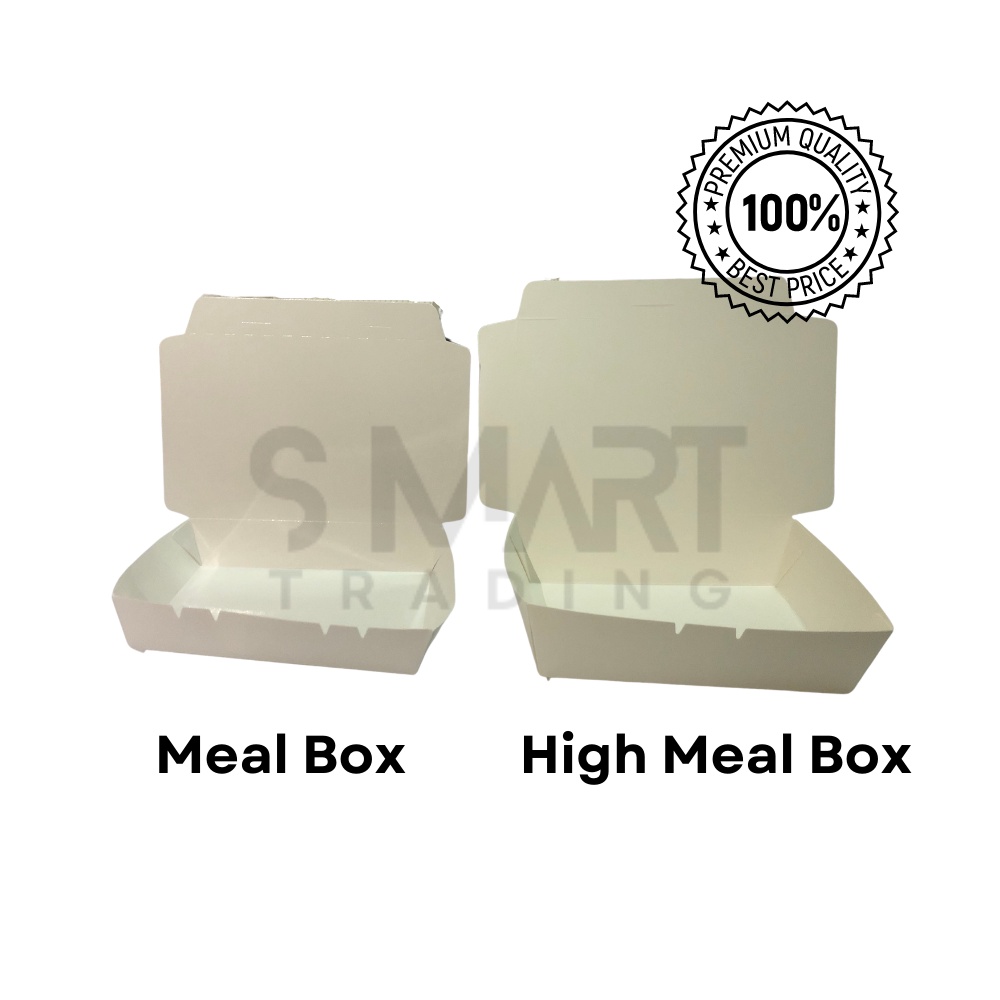[100pcs] Disposable Paper Lunch Box (Meal Box/High Meal Box) | Shopee ...
