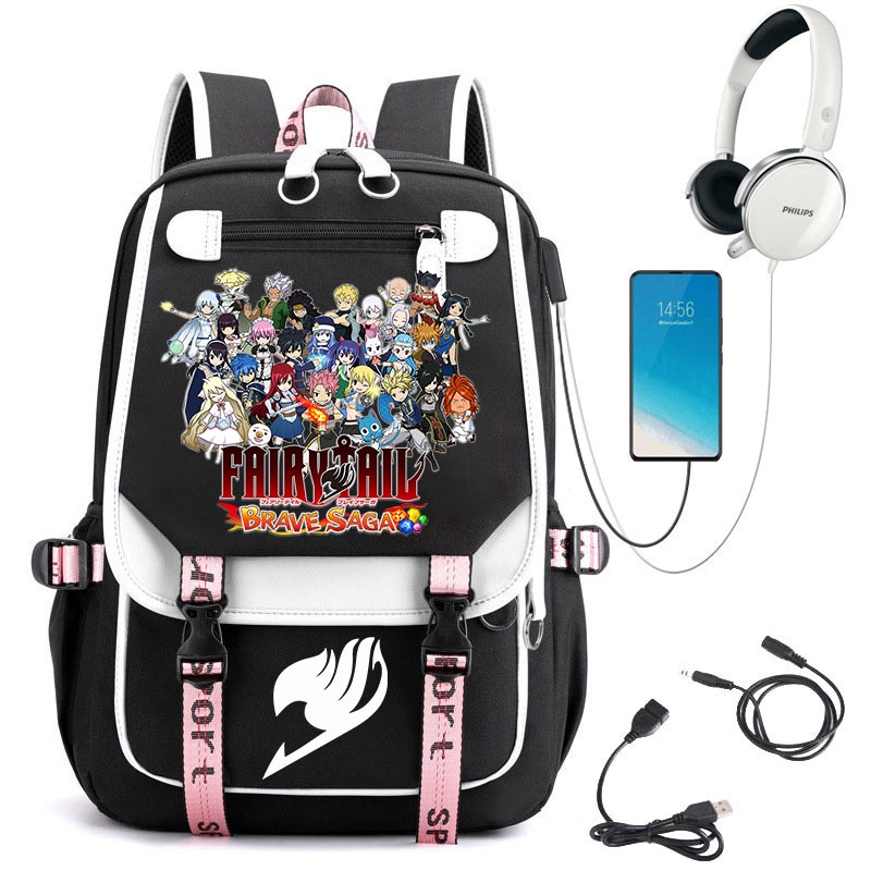 Fairy Tail Backpack for Women Student Backpack Travel Bag School Bag ...
