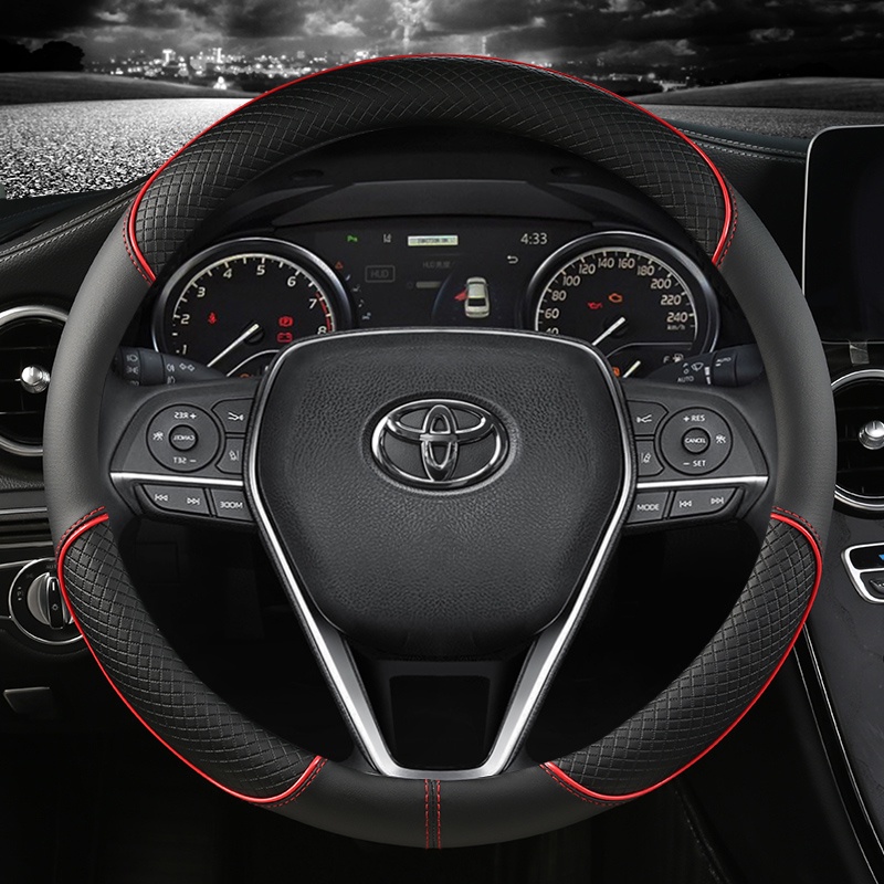 Microfiber Leather Car Steering-Wheels Cover 38cm For Toyota 86 HiAce ...