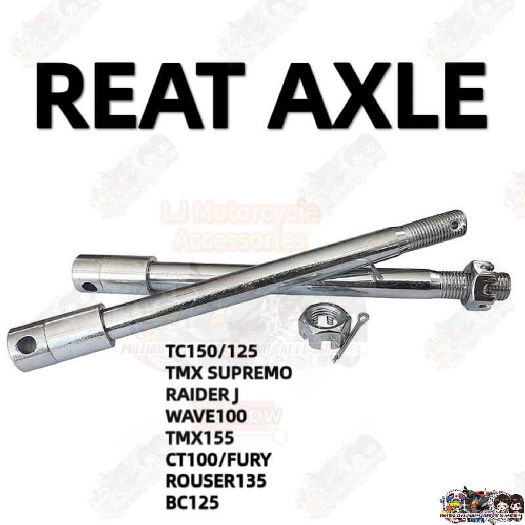 LJ Motorcycle Rear Axle Xrm, Wave, Tmx155, Raider j, CT100, TC125 ...