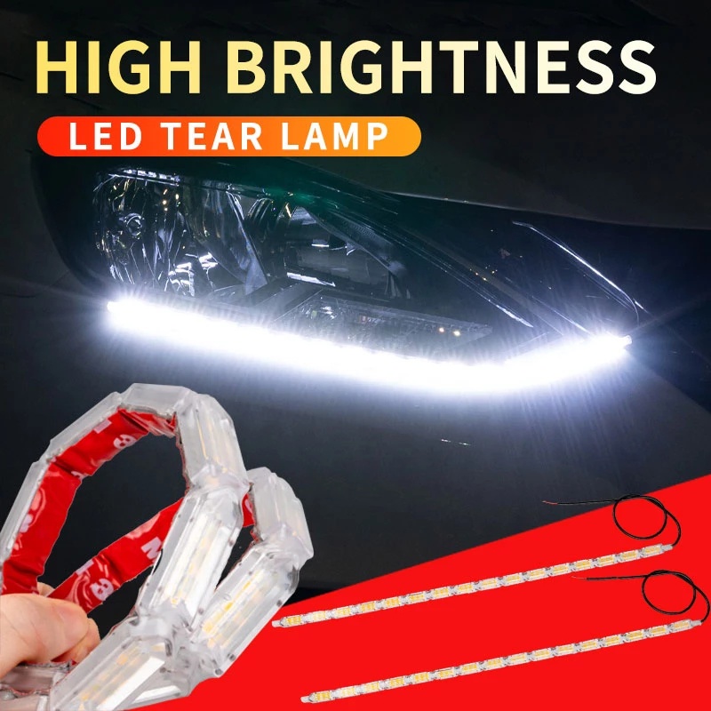 1Pair Car led crystal tear-eye light guide light daytime running lights ...