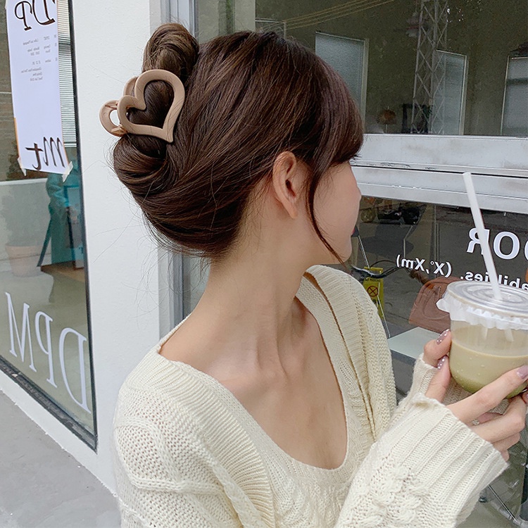 Coklat Large Milk Coffee Color Hair Clip Catch Clip Shark Clip Hairpin ...